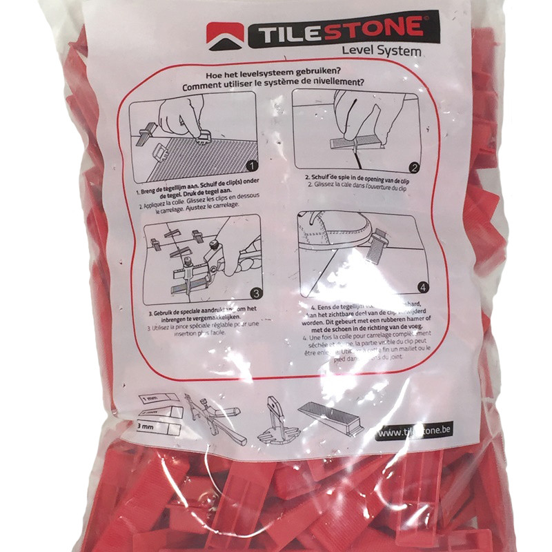 Accessoires | 1x1 cm | Tilestone Level System Cales 250 pc ...